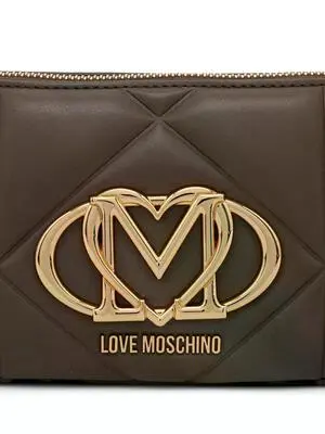 Moschino Quilted Logo Shoulder Bag - Brown