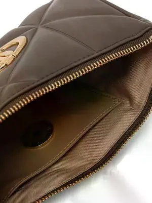 Moschino Quilted Logo Shoulder Bag - Brown