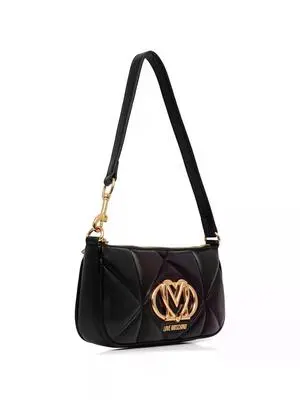 Moschino Quilted Logo-plaque Tote Bag - Black