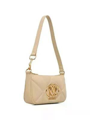 Moschino Quilted Logo-plaque Tote - Neutrals