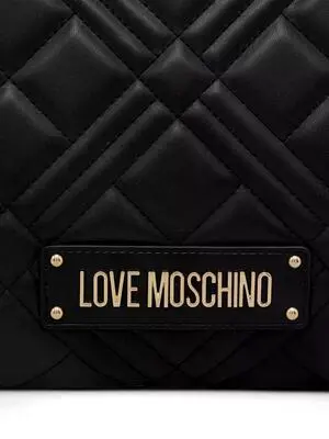 Moschino Quilted Tote Bag With Chain Detail - Black