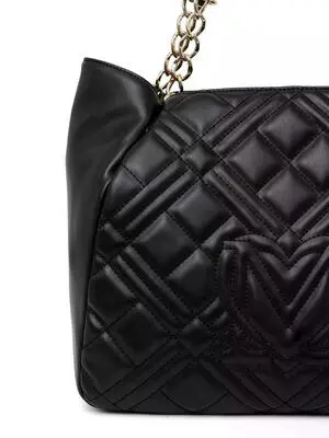 Moschino Quilted Tote Bag With Chain Detail - Black