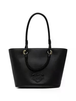 Moschino Braided-handle Heart-detail Tote Bag