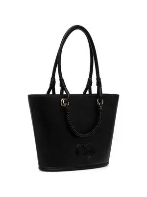 Moschino Braided-handle Heart-detail Tote Bag
