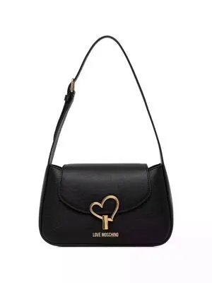 Moschino Heart Turnlock Shoulder Bag - Black