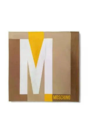Moschino Silk Shawl Scarf - Neutrals