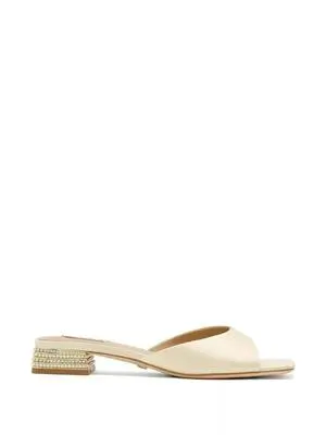 Badgley Mischka Oahu Crystal-embellished Block-heel Sandals - Neutrals