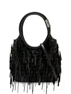 Sam Edelman Beaded Tasseled Tote - Black