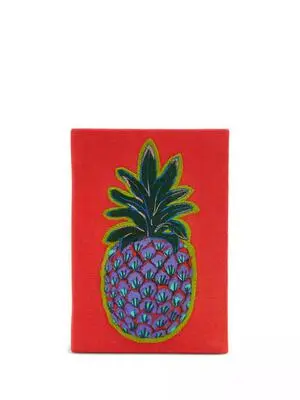 OLYMPIA LE-TAN Pineapple Embroidery Clutch - Red