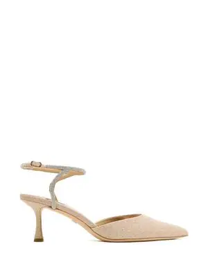 Badgley Mischka Crystal-embellished Ankle-strap Pumps - Gold