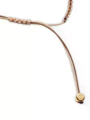 Miu Miu Cotton And Metal Logo Bracelet
