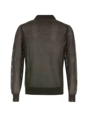 TOM FORD Long-sleeved Mesh T-shirt - Brown
