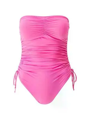 Melissa Odabash Ruched Strapless Swimsuit - Pink