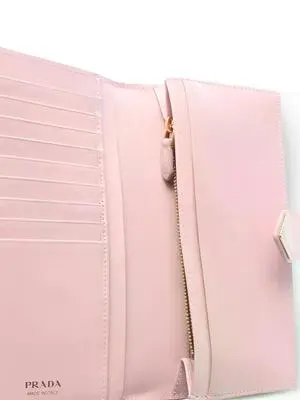 Prada 2010s Saffiano Tab Triangle Logo Bifold Wallet