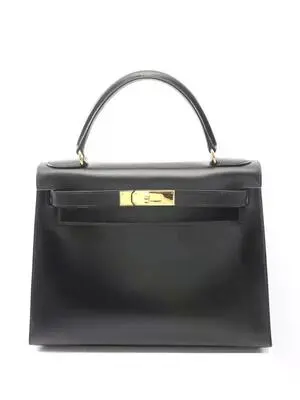 Hermès 1994 28 Kelly Leather Handbag - Black