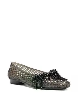 HEAVENLY JELLY Beaded Tassel Ballet Flats