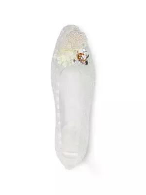 HEAVENLY JELLY Floral Appliqué Ballet Flats