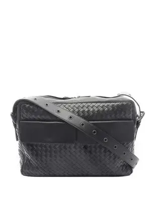 Bottega Veneta 2010s Intrecciato Shoulder Bag - Black
