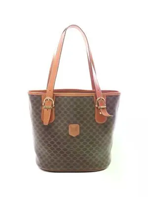 Celine 2000s Macadam Leather Tote Bag - Brown