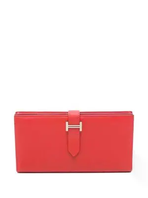 Hermès 2018 Bearn Soufflet Leather Wallet - Red