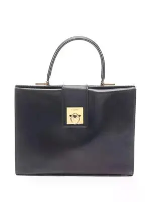 Celine 2000s Leather Tote Bag - Black