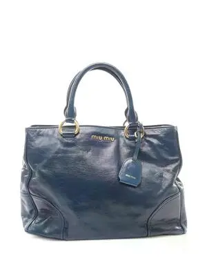Miu Miu 2000s Leather Handbag - Blue