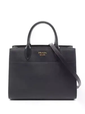 Prada 2010s Saffiano City C Leather Handbag - Black