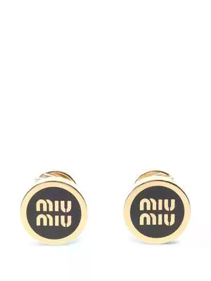 Miu Miu Enamel Earrings - Gold