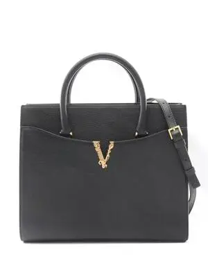 Versace 2010s Virtus Leather Tote Bag