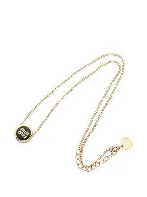 Miu Miu Logo Necklace - Gold