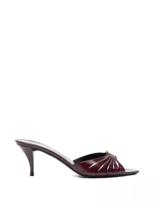 Saint Laurent Babylone Pleated Sandals - Red