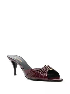 Saint Laurent Babylone Pleated Sandals - Red