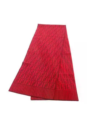 Fendi 2010s Ff-logo Wool Scarf - Red