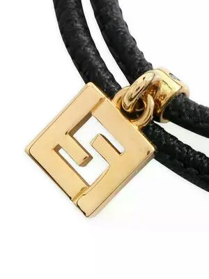 Fendi Leather Bracelet With Logo Charm