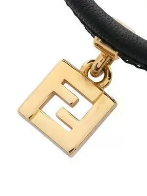 Fendi Leather Bracelet With Logo Charm