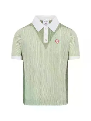 Casablanca Striped Polo Shirt - Green