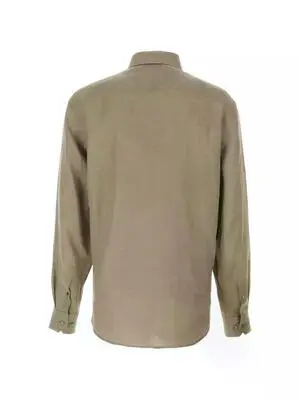 Giorgio Armani Dove Grey Linen Shirt - Neutrals