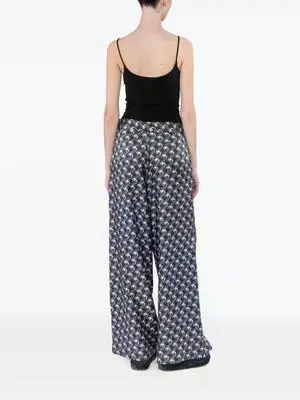 Biyan Printed Wide-leg Trousers - Grey