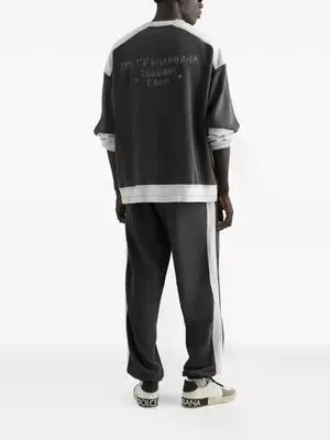 Dolce & Gabbana Colour-block Crew-neck Sweatshirt - Grey