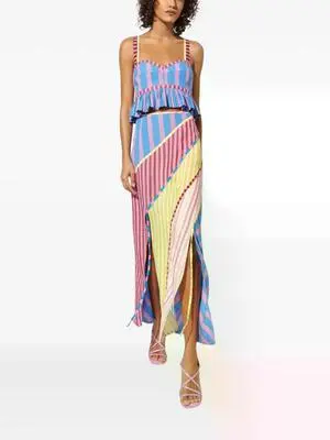 Celiab Souci Striped Slit Skirt