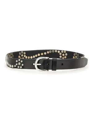 Our Legacy Star Fall Leather Belt - Black