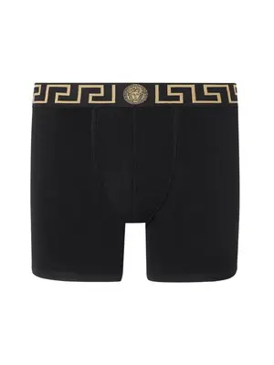 Versace Boxer Shorts With Greek - Black