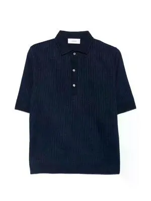 LARDINI Buttoned Ribbed Polo Shirt