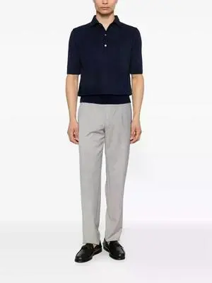 LARDINI Buttoned Ribbed Polo Shirt