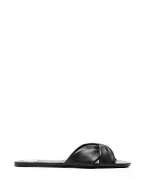 Saint Laurent Twisted Leather Sandals - Black
