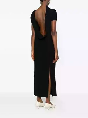 Khaite Iryl Short Sleeve Midi Dress - Black