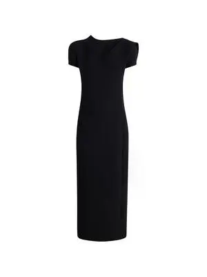 Khaite Iryl Short Sleeve Midi Dress - Black