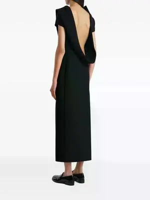 Khaite Iryl Short Sleeve Midi Dress - Black