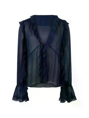 Alberta Ferretti Ruffled Blouse - Blue