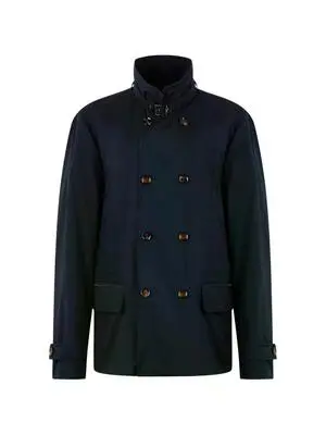 MOORER Buckled-collar Pea Coat